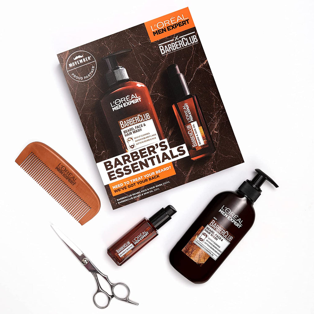 L'Oreal Men Expert Gift Set for Men, Barber's Essentials Beard Groomin ...